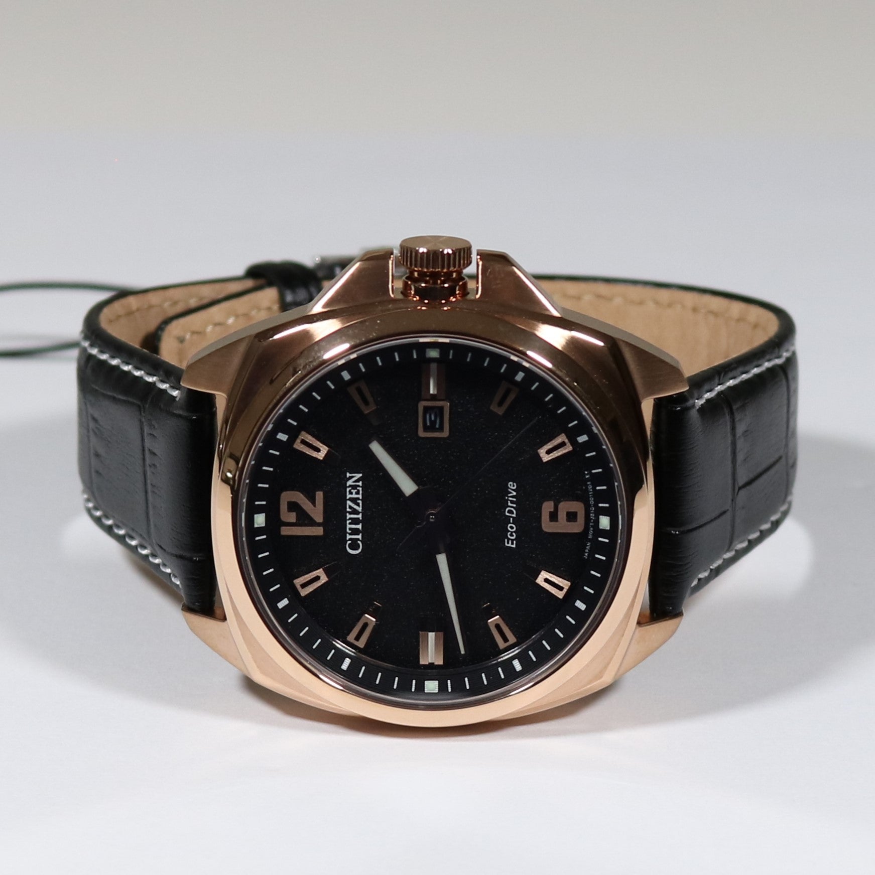 Citizen Eco-Drive Endicott Rose Gold Tone Black Dial Men's Watch AW172 ...