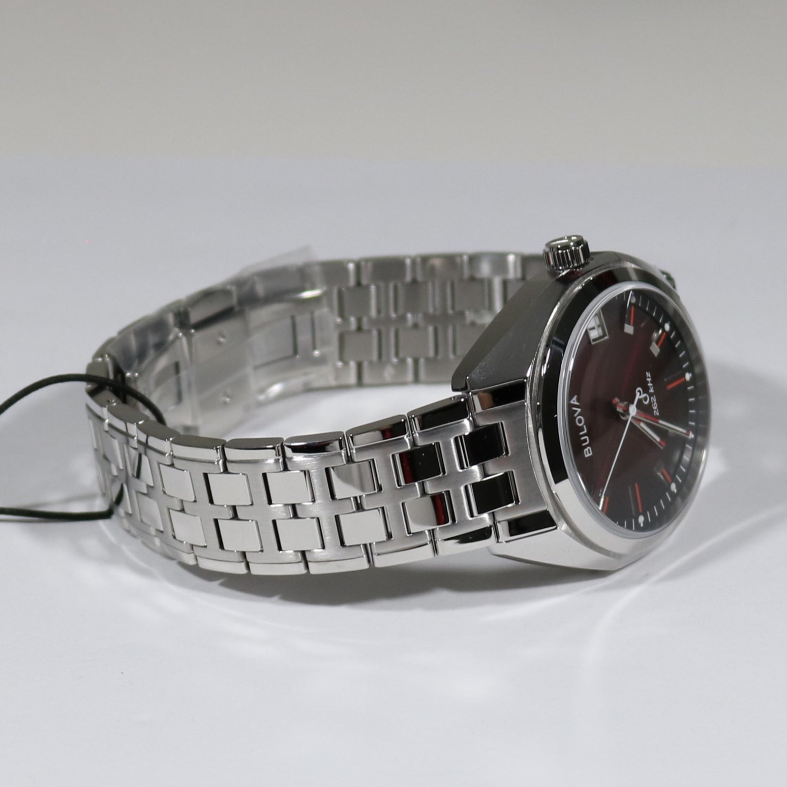 Bulova Jet Star Precisionist Men's Stainless Steel Red Dial Watch 96B4 ...