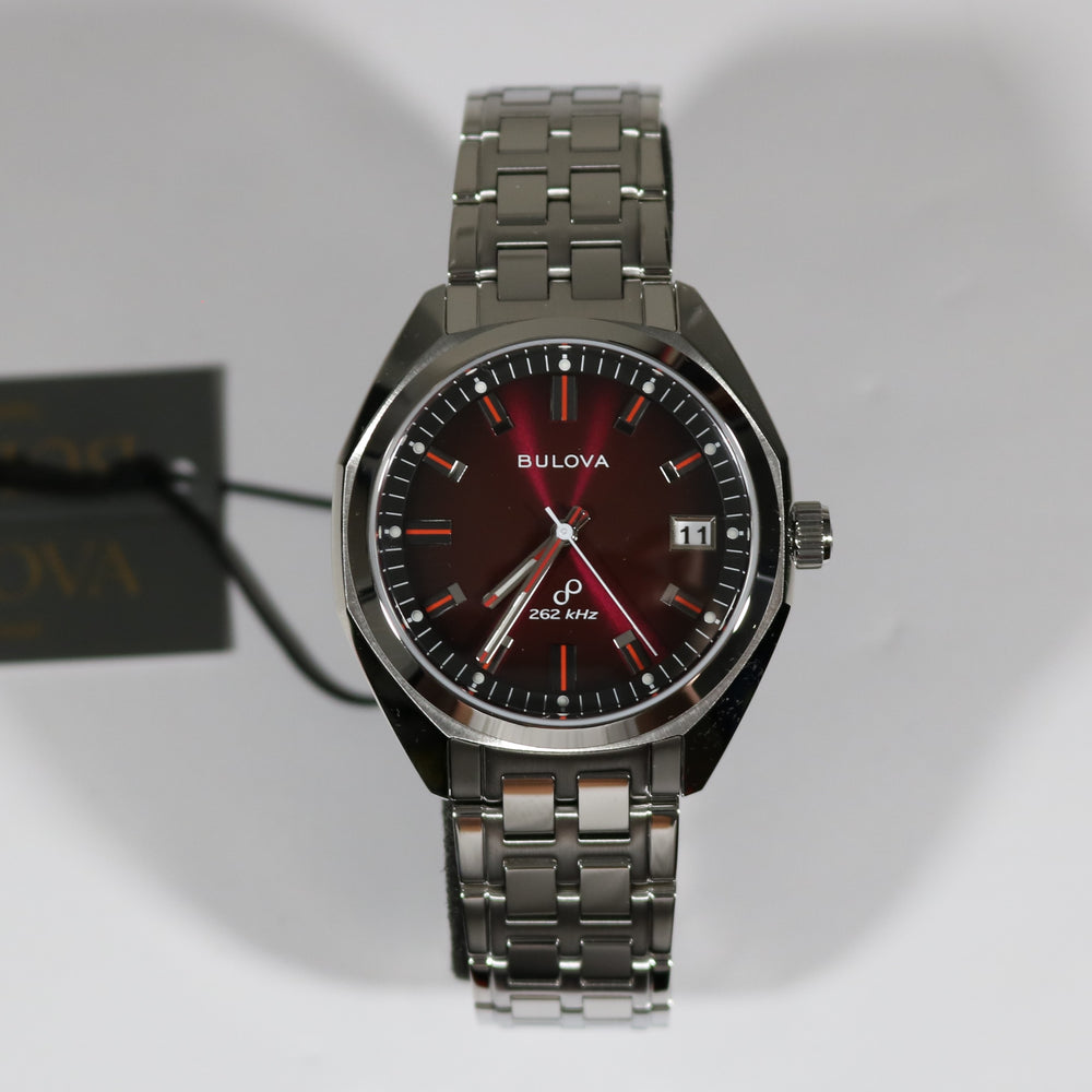 Bulova Jet Star Precisionist Men's Stainless Steel Red Dial Watch 96B4 ...
