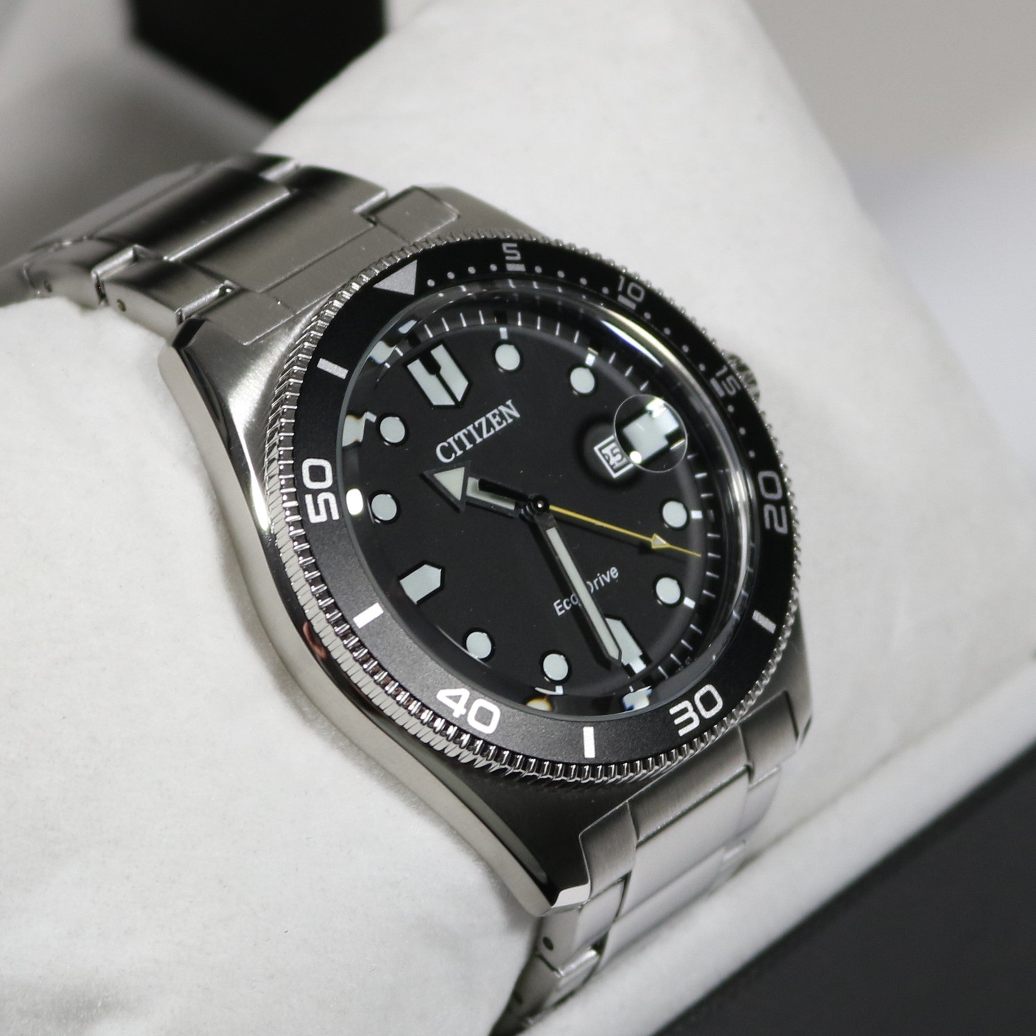 Citizen Eco-Drive Sports Black Dial Stainless Steel Men's Watch AW1760 ...