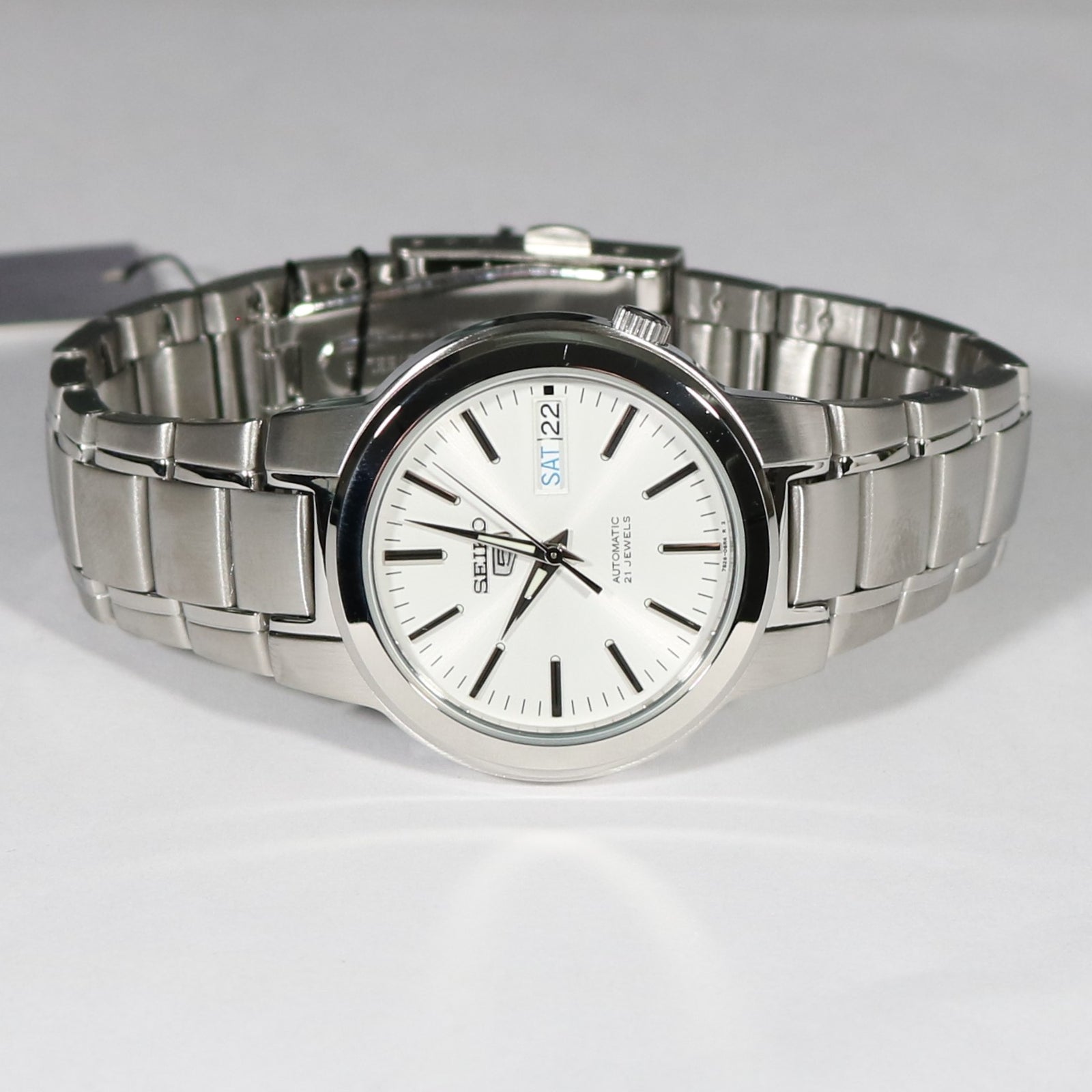 Seiko 5 Automatic White Dial Stainless Steel Men's Watch SNKA01K1 ...