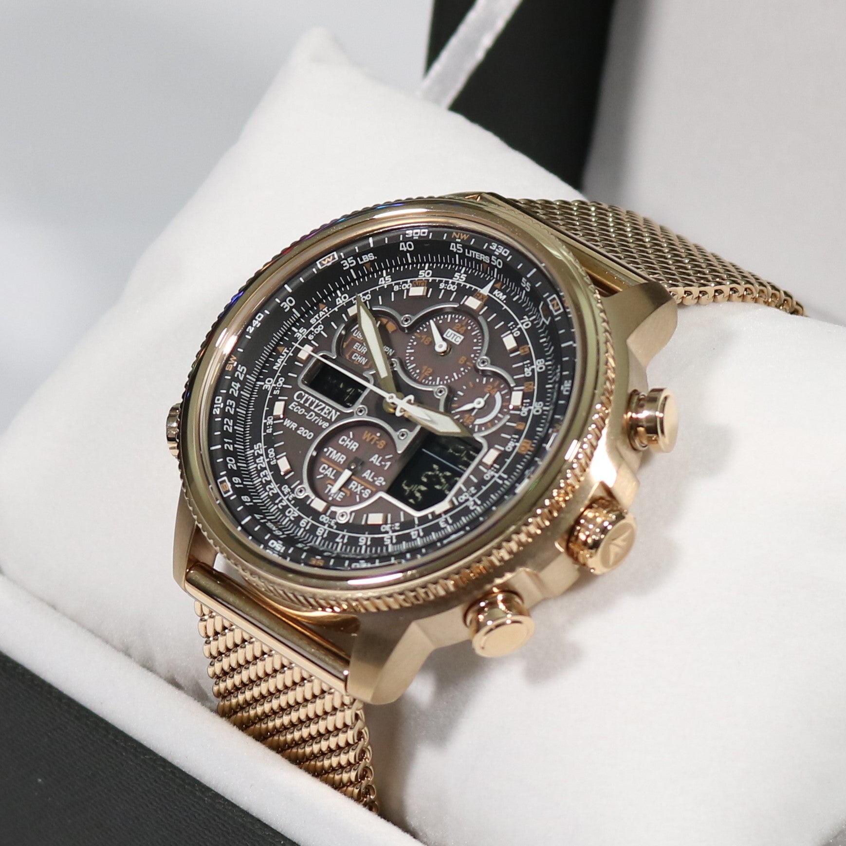 Citizen Promaster Navihawk A-T Rose Gold Tone Black Dial Men's Watch J ...