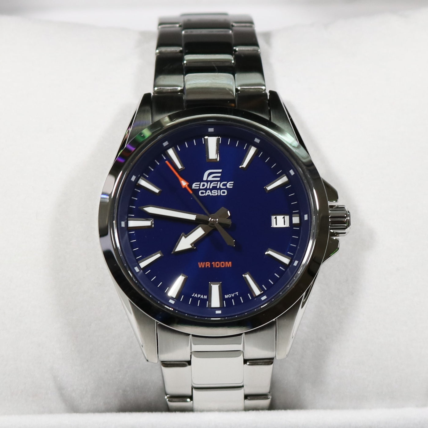 Casio Edifice Blue Dial Stainless Steel Men's Sports Watch EFV-110D-2A ...